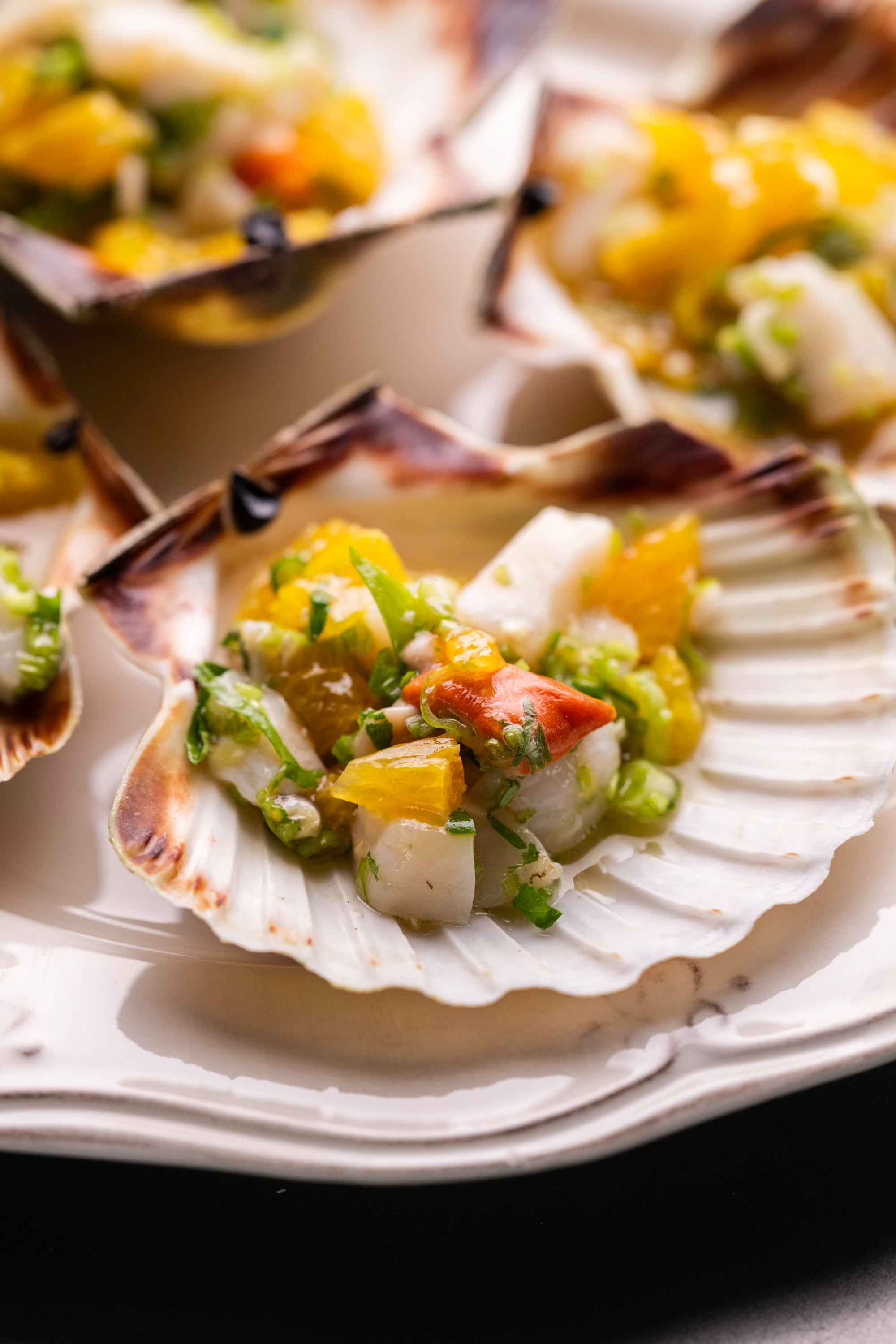 Scallop & blood orange ceviche – Rockfish